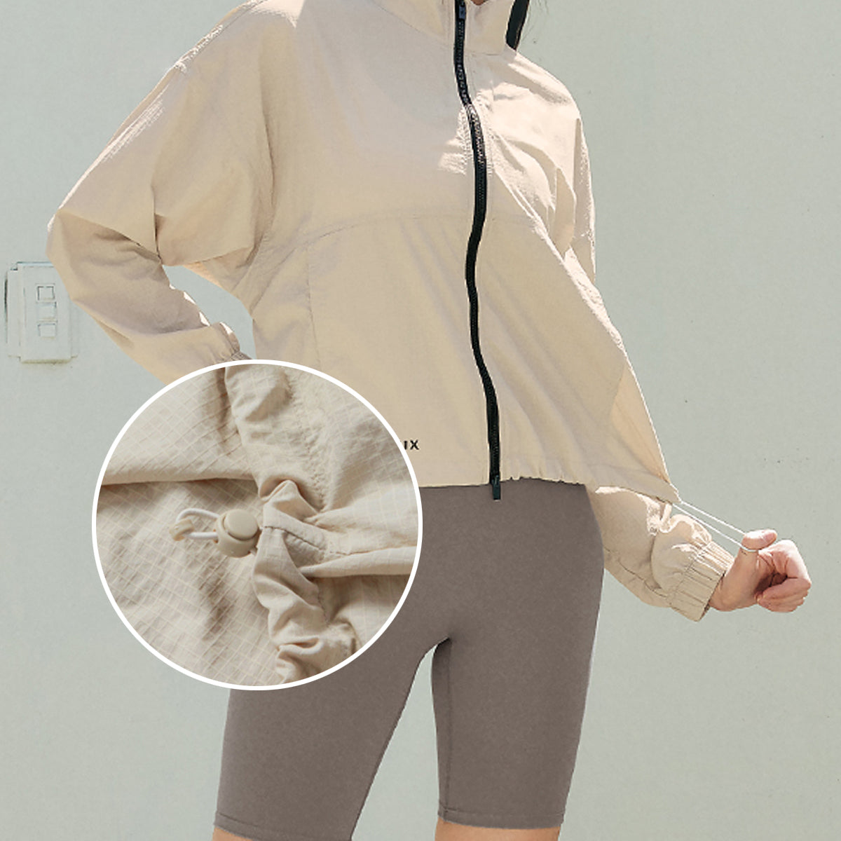 Hiker Crop Windbreaker - Ash Beige – XEXYMIX Australia
