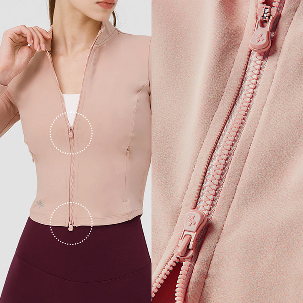 Slim Fit Crop Zip-up Jacket - Black – XEXYMIX Australia